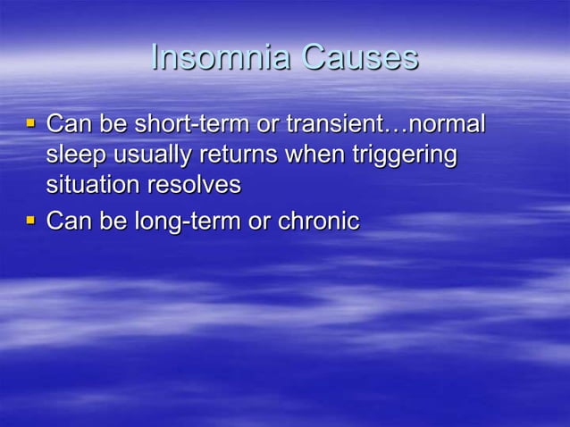 Insomnia Causes | PPTX