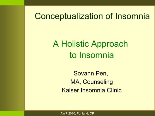 Insomnia presentation | PPT