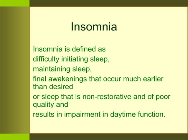 Insomnia presentation | PPT