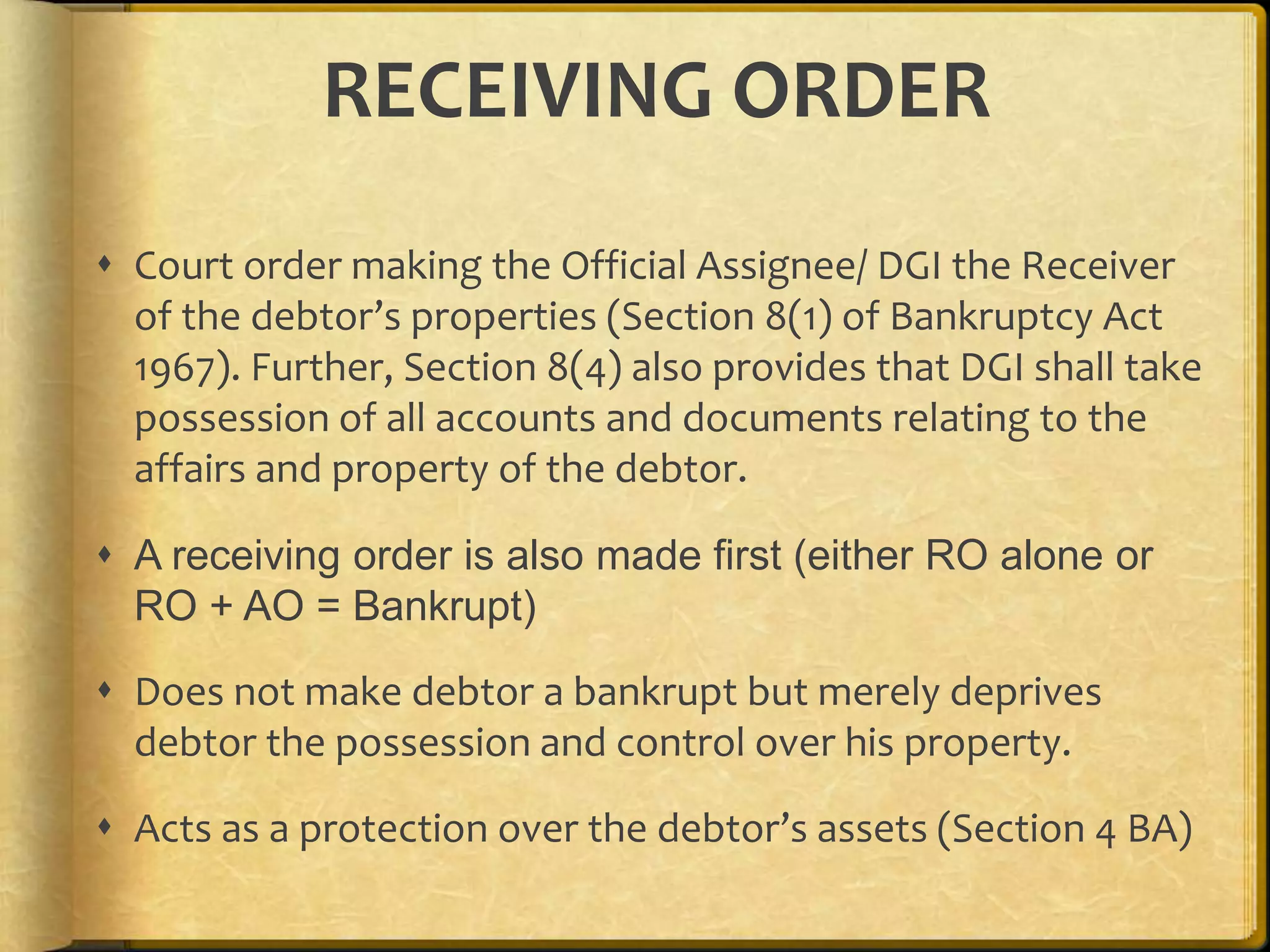Difference between Receiving Order and Adjudication Order | PPTX