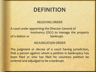 Difference between Receiving Order and Adjudication Order | PPTX