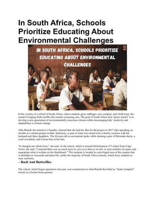 In South Africa, Schools Prioritize Educating About Environmental ...