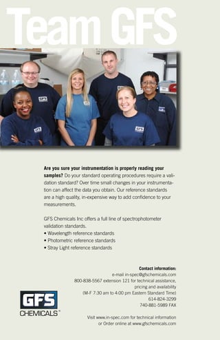 In Spec Spectrophotometric Standards Reference Guide 2011 | PDF