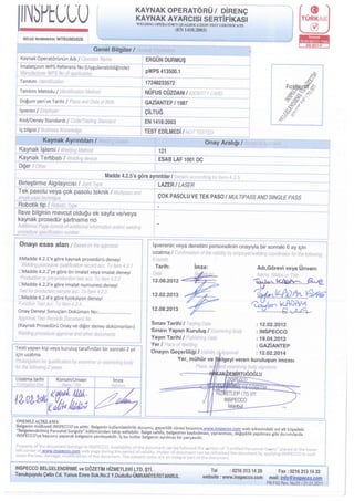 Inspecco 29 adet uzatilacak sertifikalar | PDF