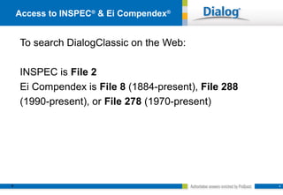 INSPEC for Electrical and Mechanical arts | PPT