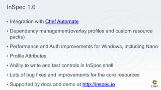 Introduction to InSpec and 1.0 release update | PPT
