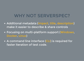 Inspec, or how to translate compliance spreadsheets into code | PPT