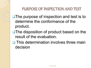 Inspection,TEST AND MEASUREMENT | PPT