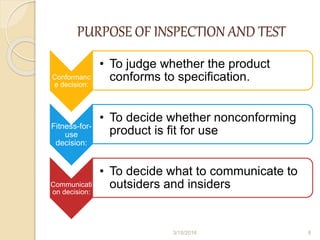 Inspection,TEST AND MEASUREMENT | PPT