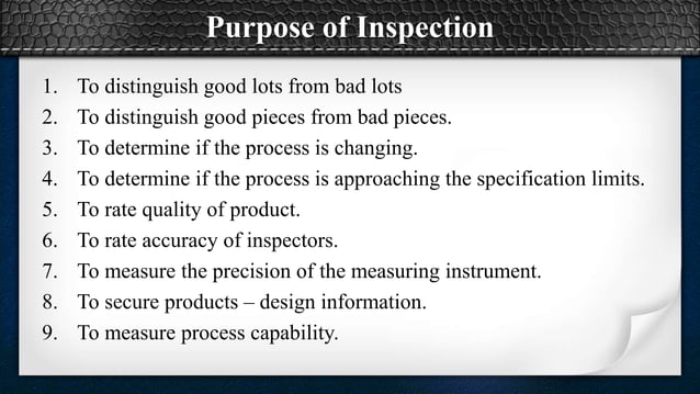 Inspection | PPTX | Manufacturing Industry | Industries