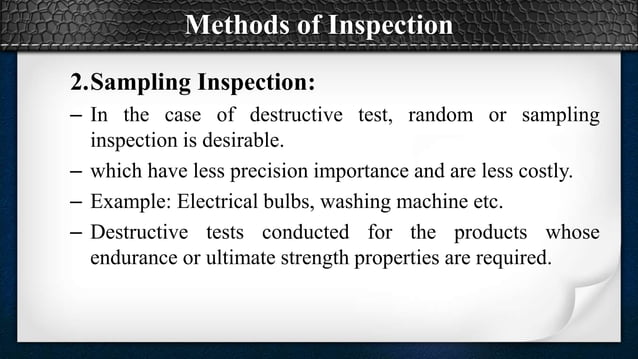 Inspection | PPTX | Manufacturing Industry | Industries