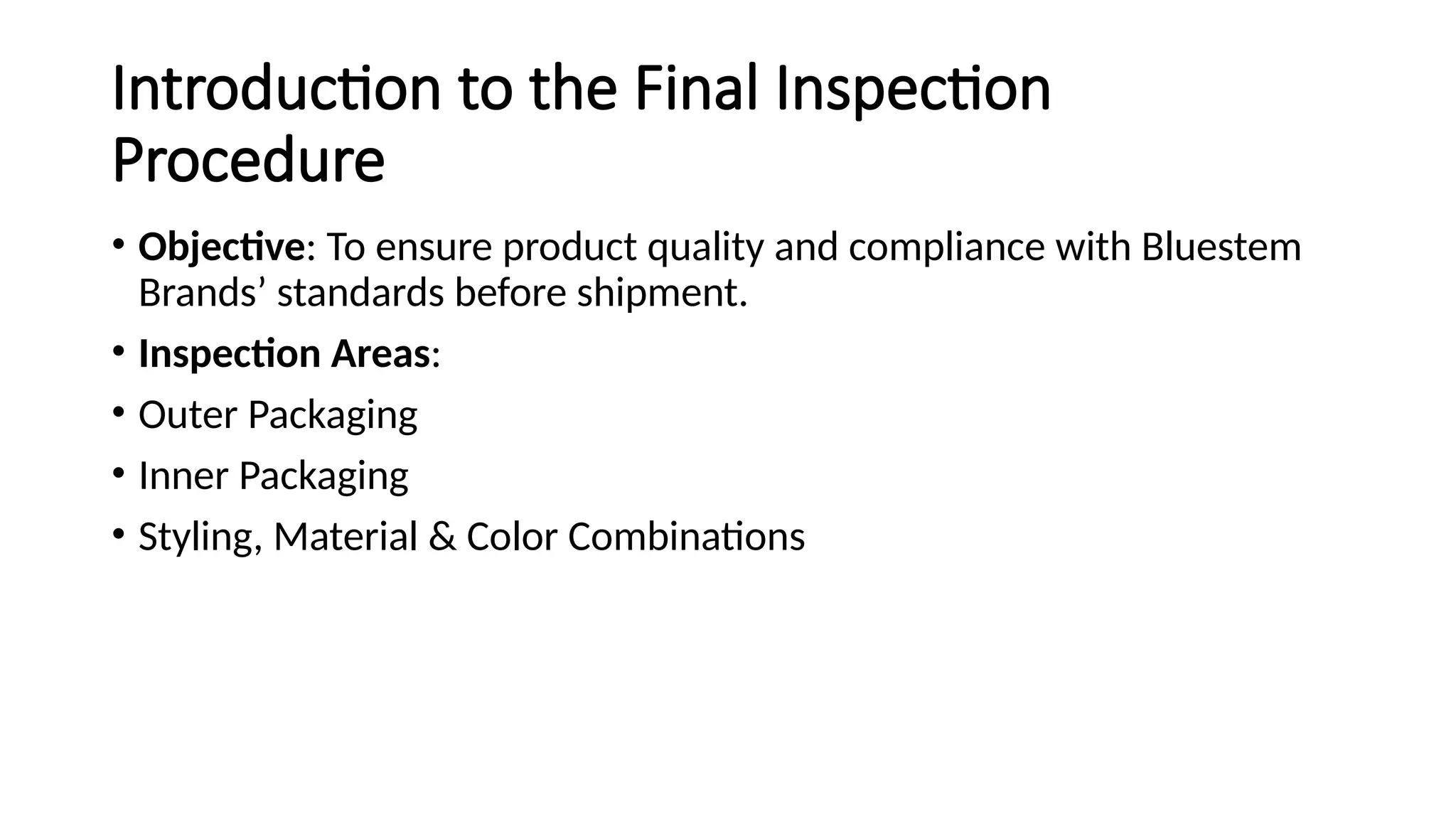Inspection standard procedures for .pptx