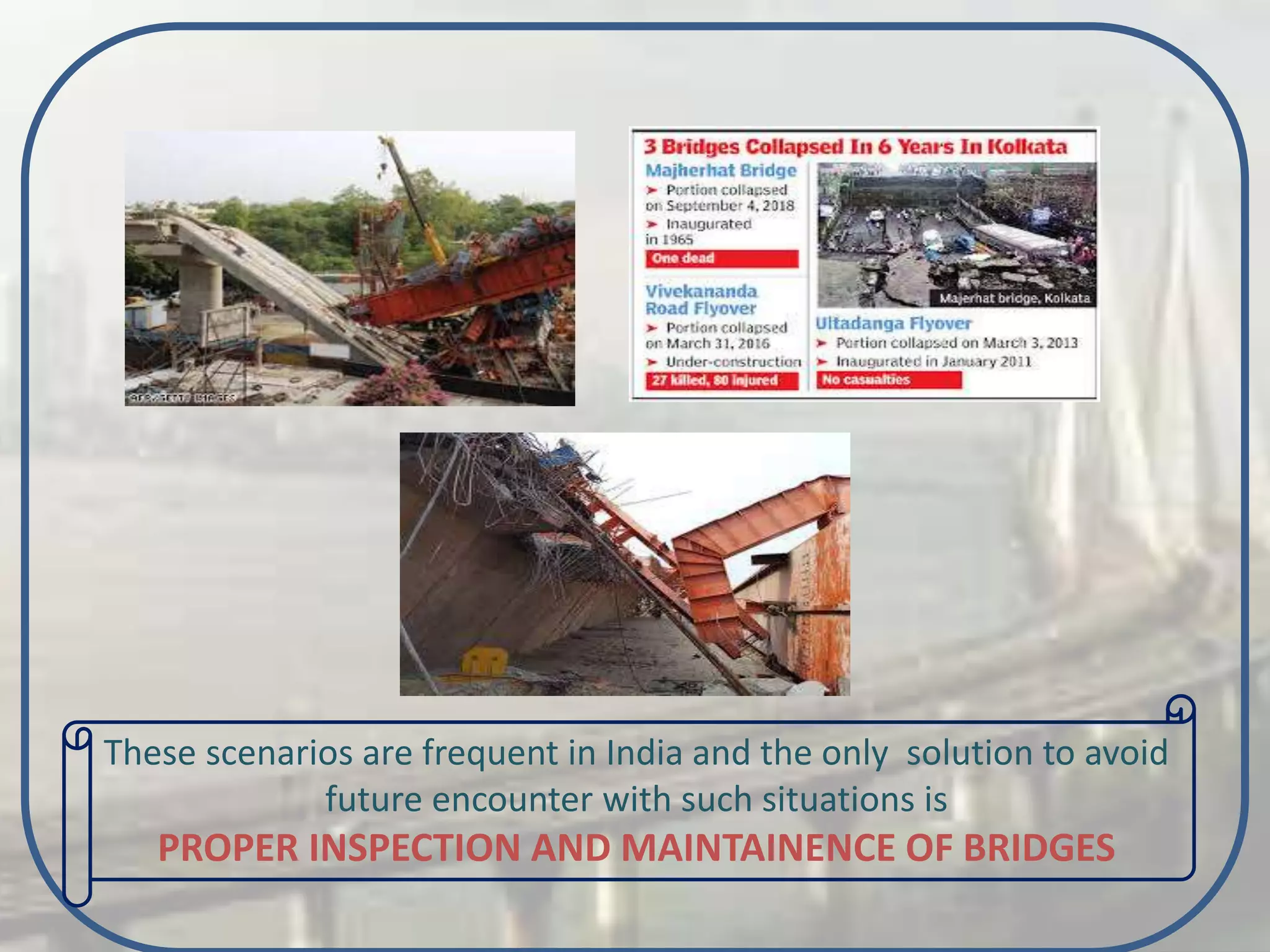 Inspection and maintenance of bridges In India | PPTX