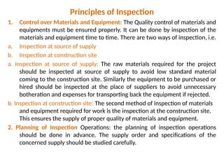 Inspection and Quality Control in Construction Management | PPTX