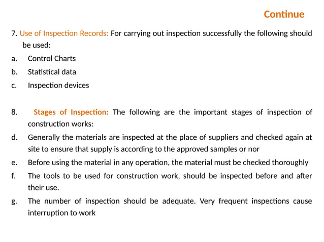 Inspection And Quality Control In Construction Management Ppt