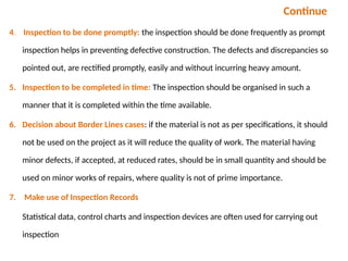 Inspection and Quality Control in Construction Management | PPT