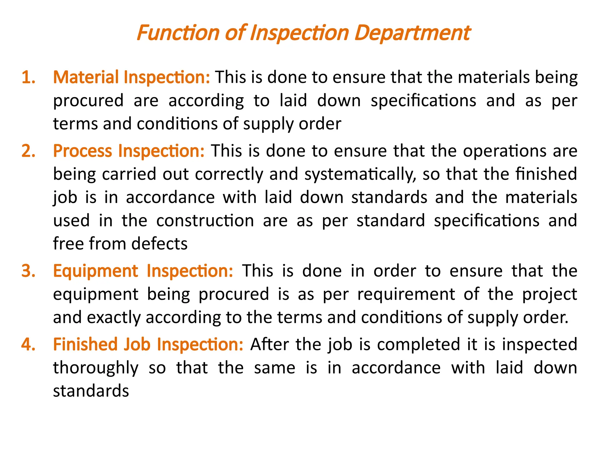 Inspection and Quality Control in construction Management | PPTX