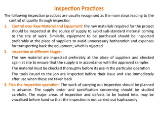 Inspection and Quality Control in construction Management | PPTX