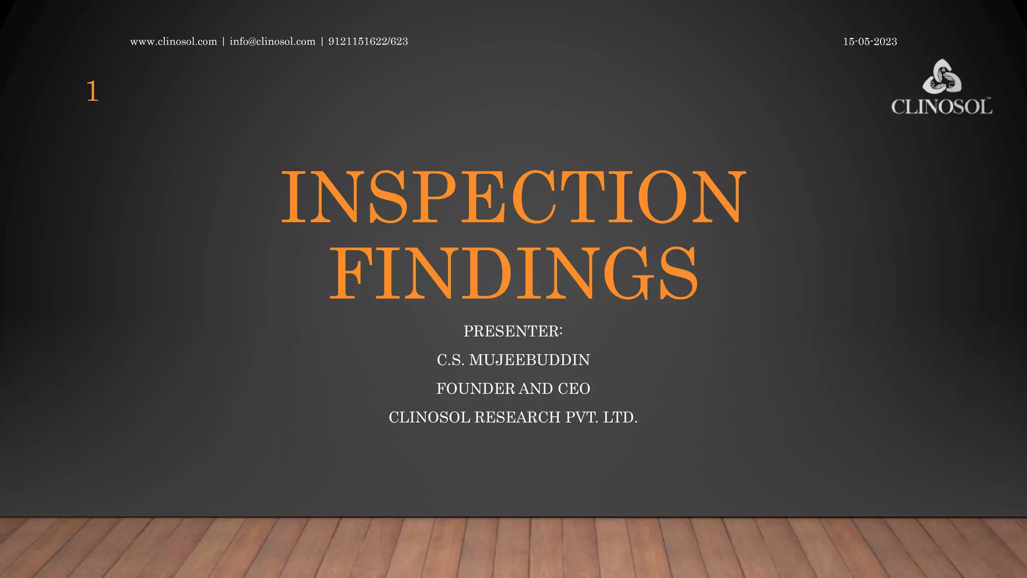 Inspection Findings in Clinical Trials | PPTX
