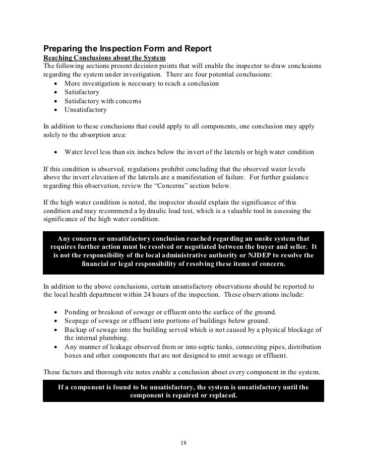 Septic tank inspection guide