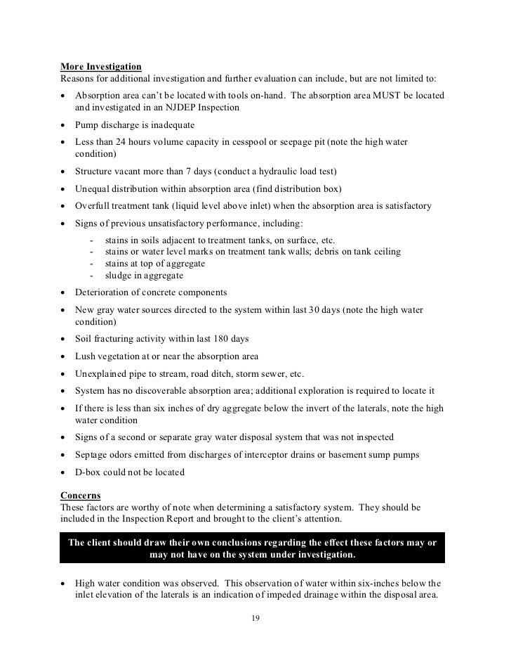 Septic tank inspection guide