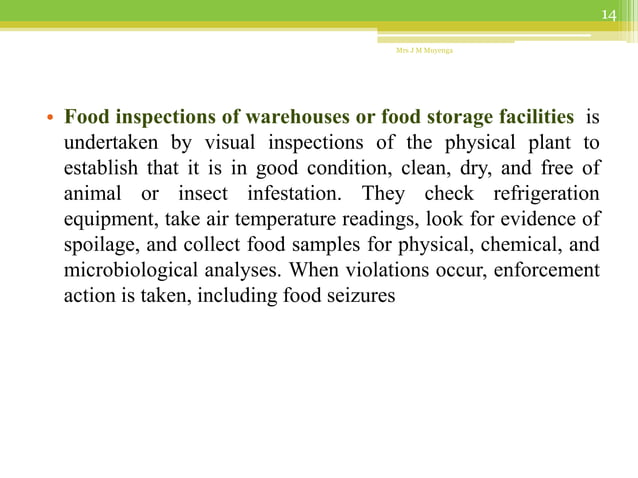 INSPECTION OF FOOD PREMISES.pptx | Food Industry | Industries