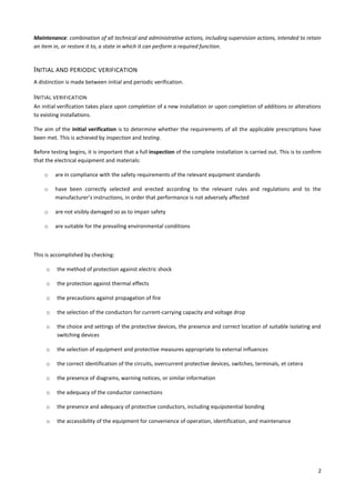 Inspection of Electrical Installations in Homes | PDF