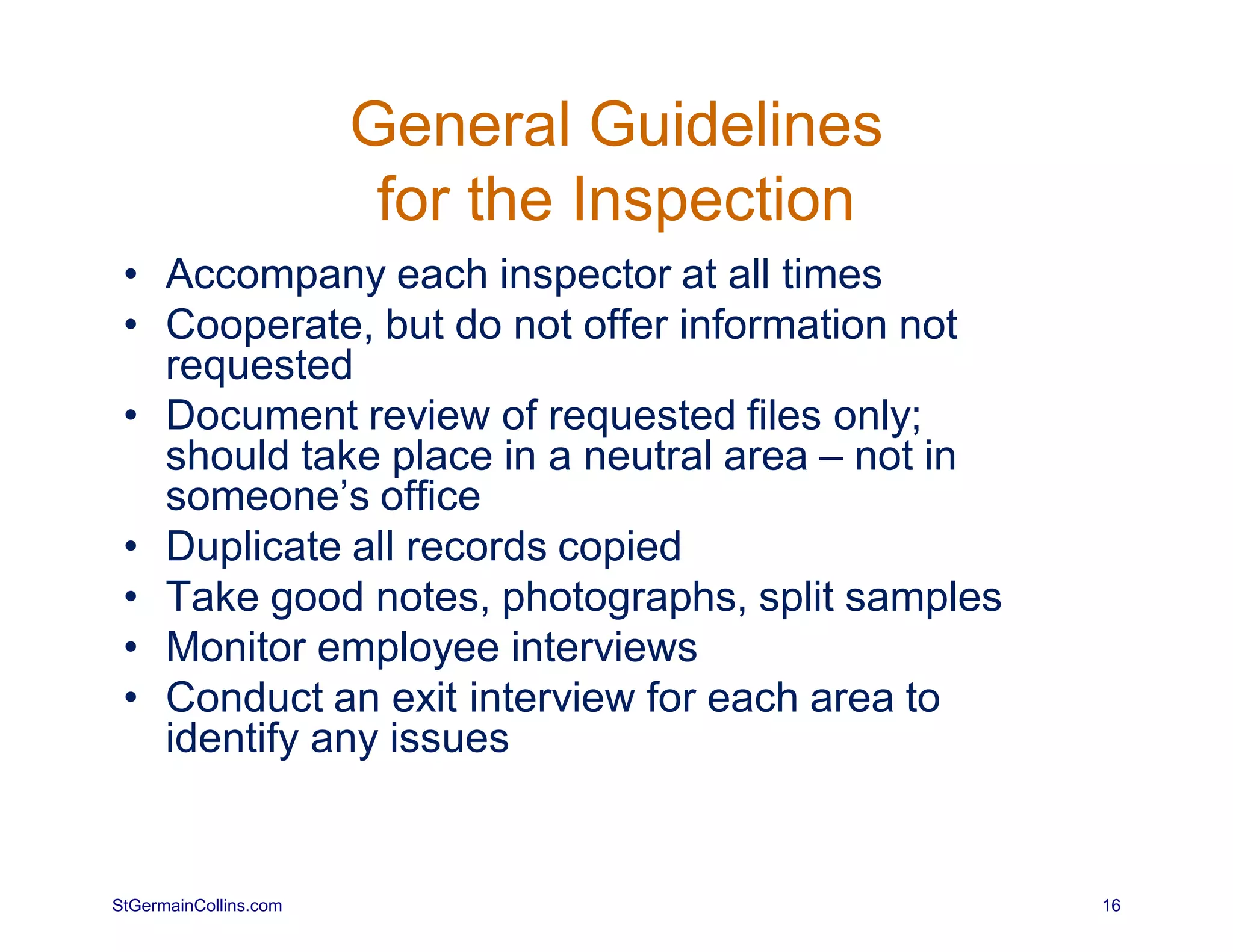 Regulatory Inspection Preparedness Training | PDF