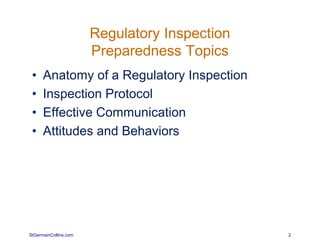 Regulatory Inspection Preparedness Training | PDF