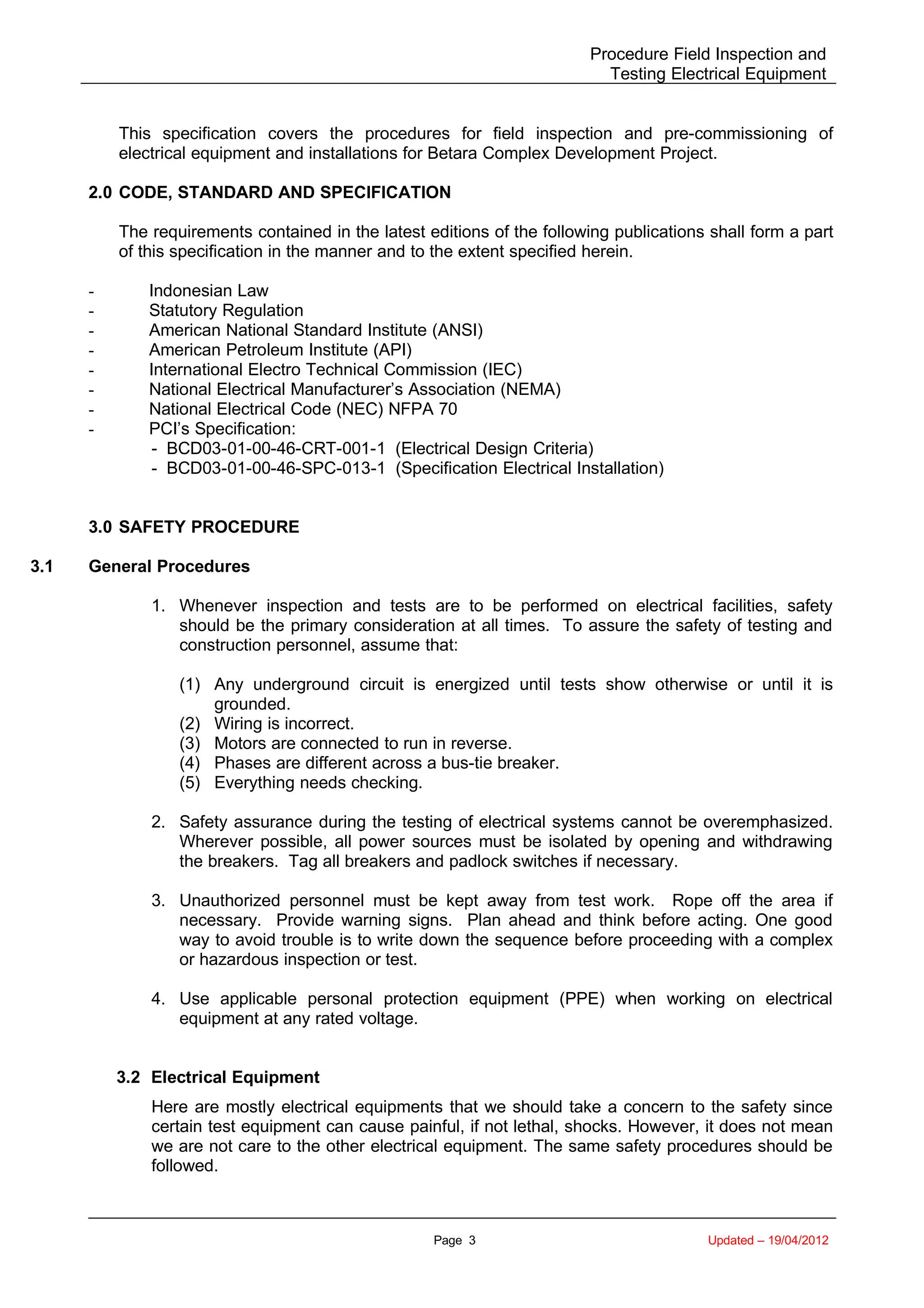 Inspection Procedure and Testing Electrical Equipment.pdf