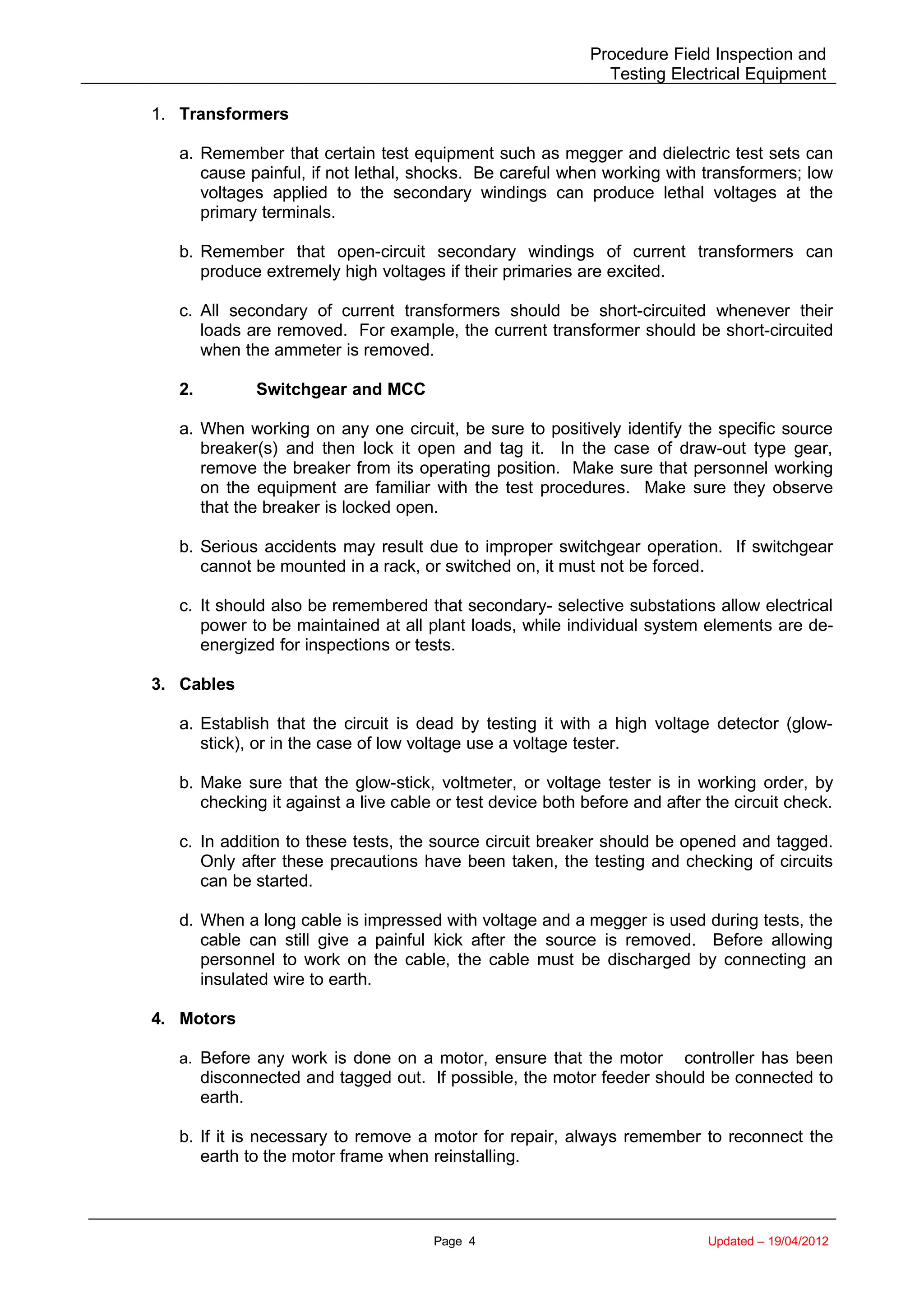 Inspection Procedure and Testing Electrical Equipment.pdf