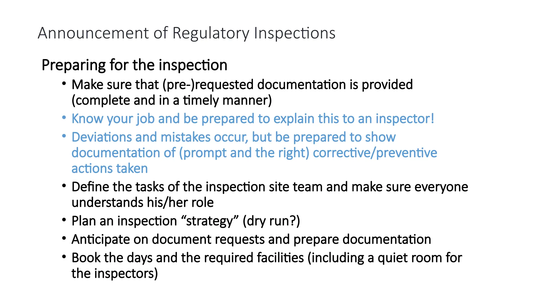 Inspection Readiness, Inspection readiness for clinical trial site..pptx