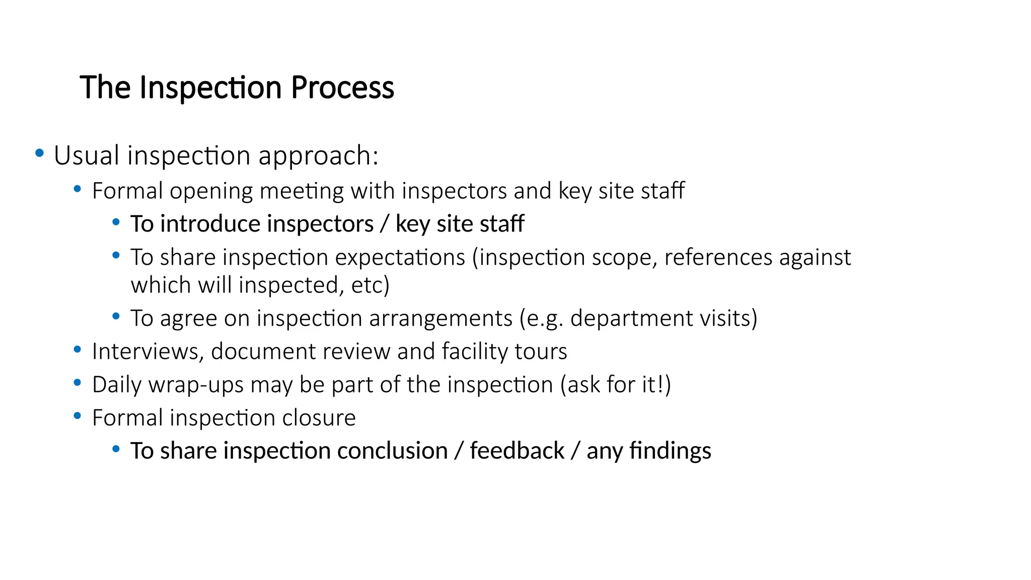 Inspection Readiness, Inspection readiness for clinical trial site..pptx