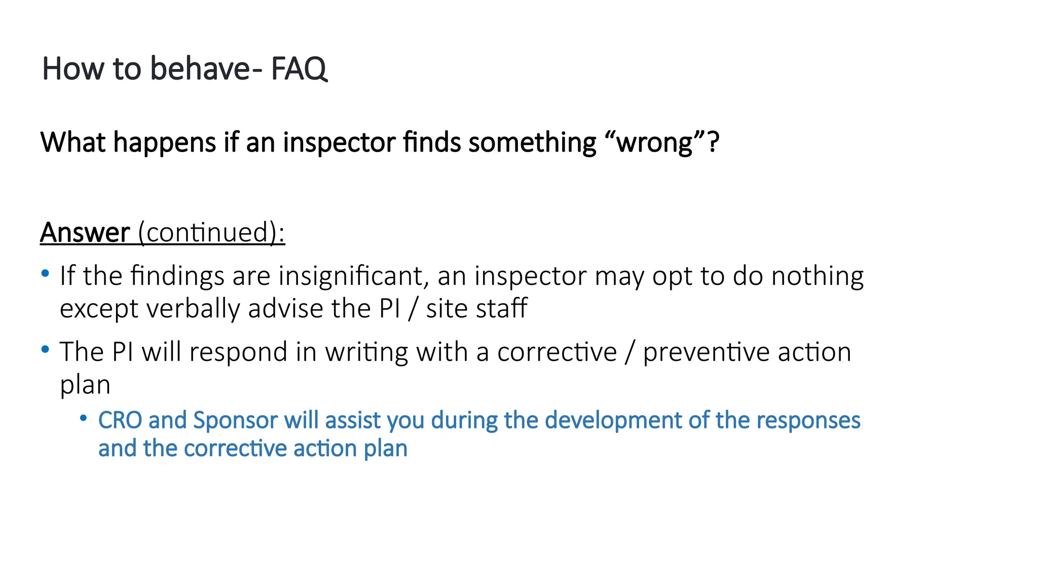 Inspection Readiness, Inspection readiness for clinical trial site..pptx
