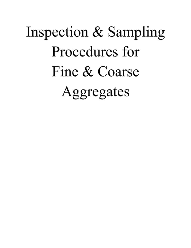 InspectionSamplingProceduresFineCoarseAggregates.pdf | Geology | Science
