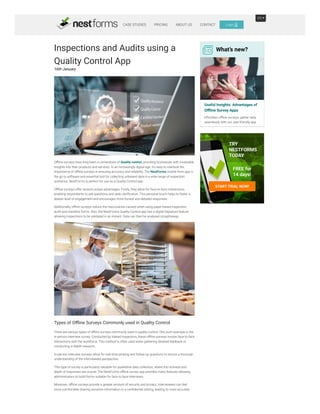 Inspections and Audits using a Quality Control App | PDF