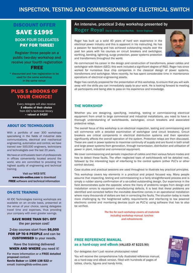 Inspection, Testing and Commissioning of Electrical Switchboards ...