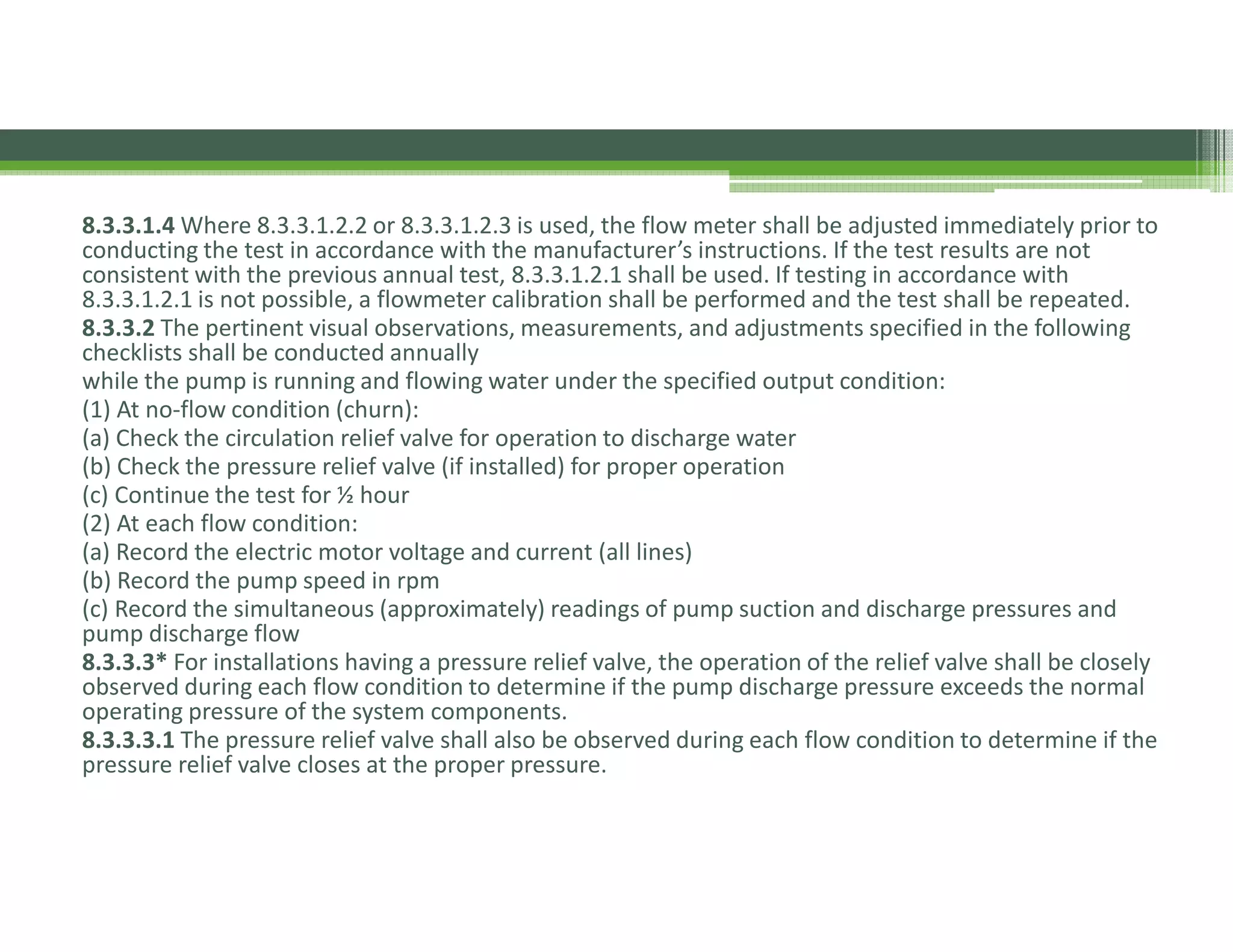 Inspection, Testing and Maintenance of fire pump | PDF