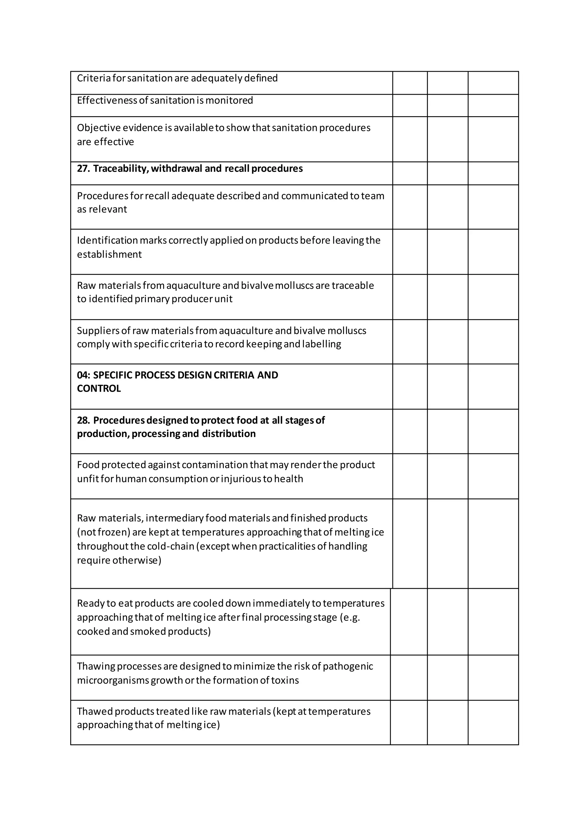 INSPECTOR CHECKLIST FOR PROCESSING PLANT AND MASS CATERING.docx