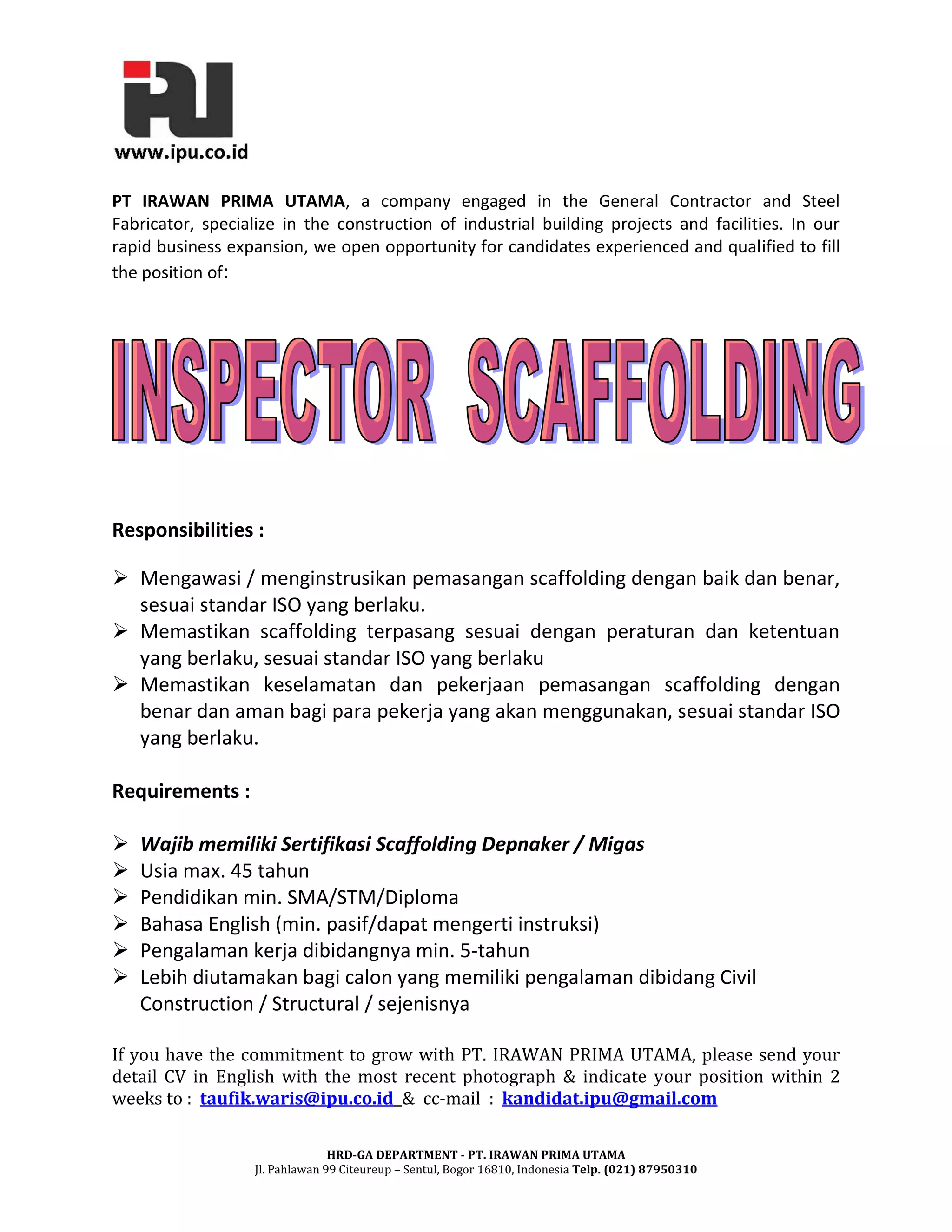 Inspector Scaffolding | PDF
