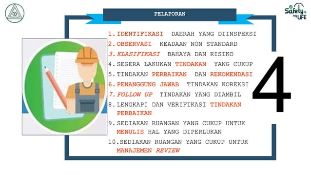 Inspeksi Kerja K3LH (Kesehatan dan Keselamatan Kerja, Perlindungan ...
