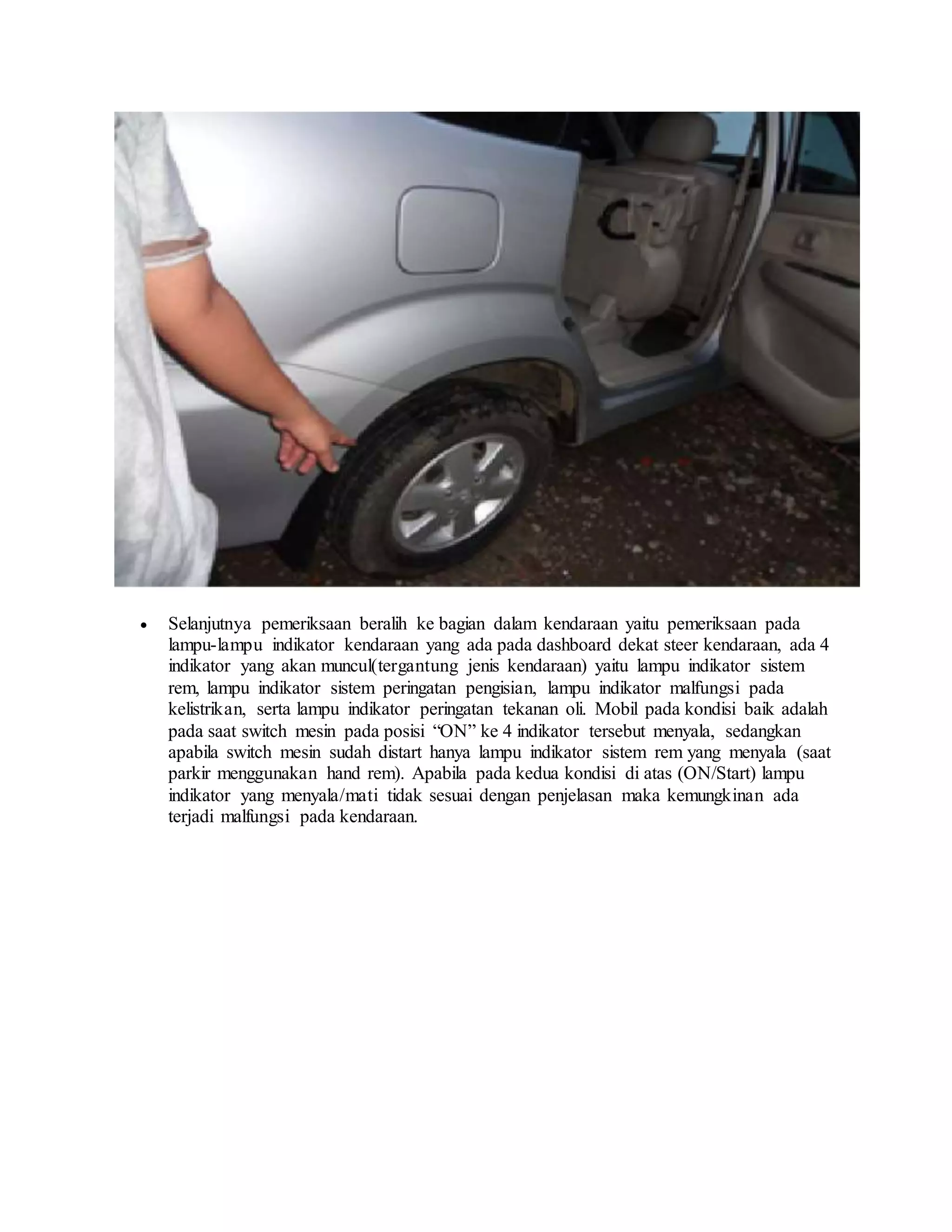 Inspeksi ringan kendaraan sebelum berkendara | DOCX