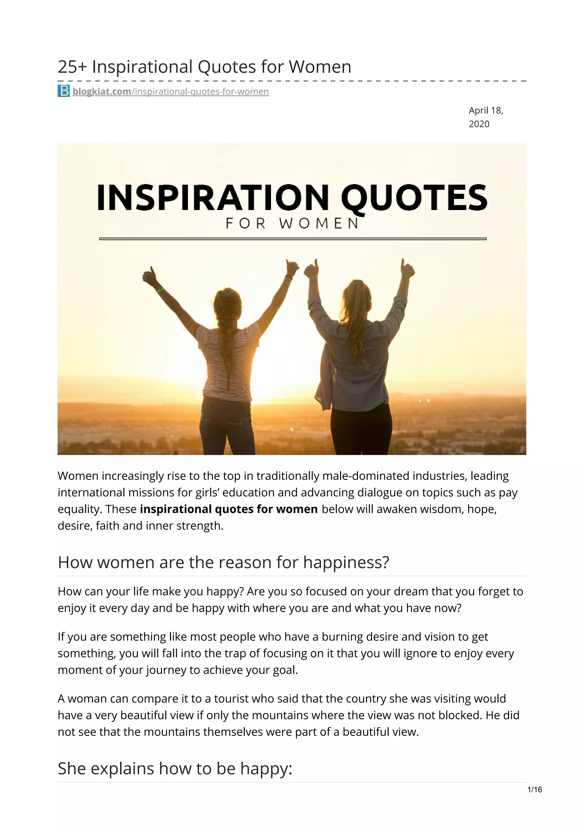 25+ Inspirational Quotes for Women - Blogkiat.com | Healthy Living