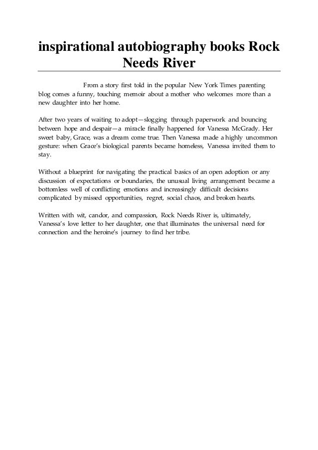 inspirational autobiography books Rock Needs River