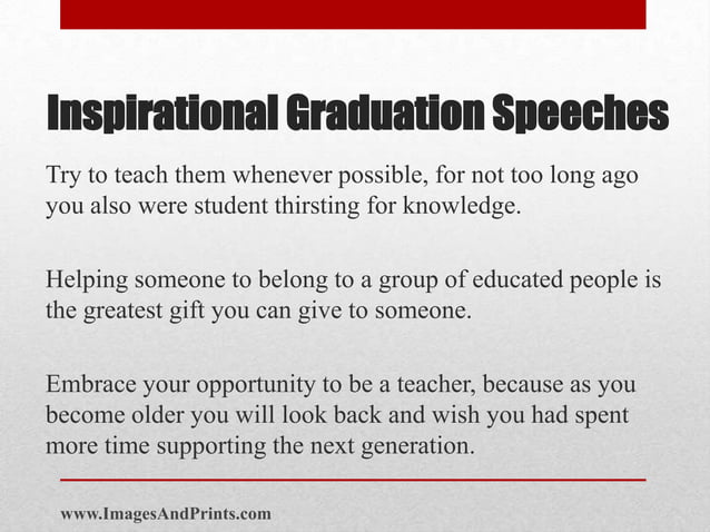 Inspirational graduation speeches | PPTX | Graduation | Personal ...
