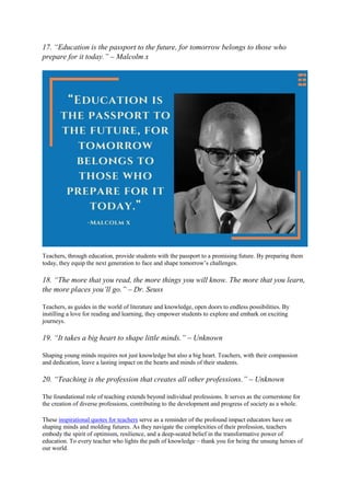 Top 20 Inspirational Quotes for Teachers: Igniting the Flame of ...