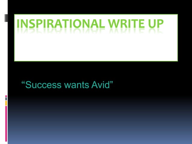 Inspirational write up | PPT