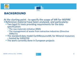 INSPIRE Data Specifications on Geology and Mineral Resources | PPT