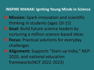 INSPIRE Awards MANAK ((Innovation in Science Pursuit for Inspired ...