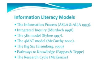 Inspired learning in the library: a focus on integrating information ...